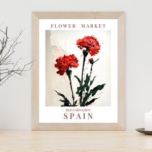 Spain National Flower Poster, Flower Market Print, Printable Wall Art ...