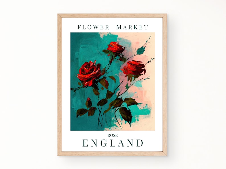 England National Flower Poster, Flower Market Print, Printable Wall Art ...