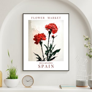 Spain National Flower Poster, Flower Market Print, Printable Wall Art ...