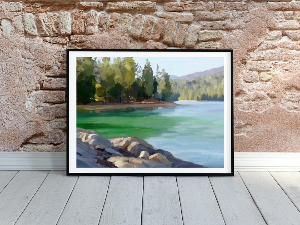 Lakeside Printable Wall Art, Scenic Lake Wall Art, Landscape Wall Art ...