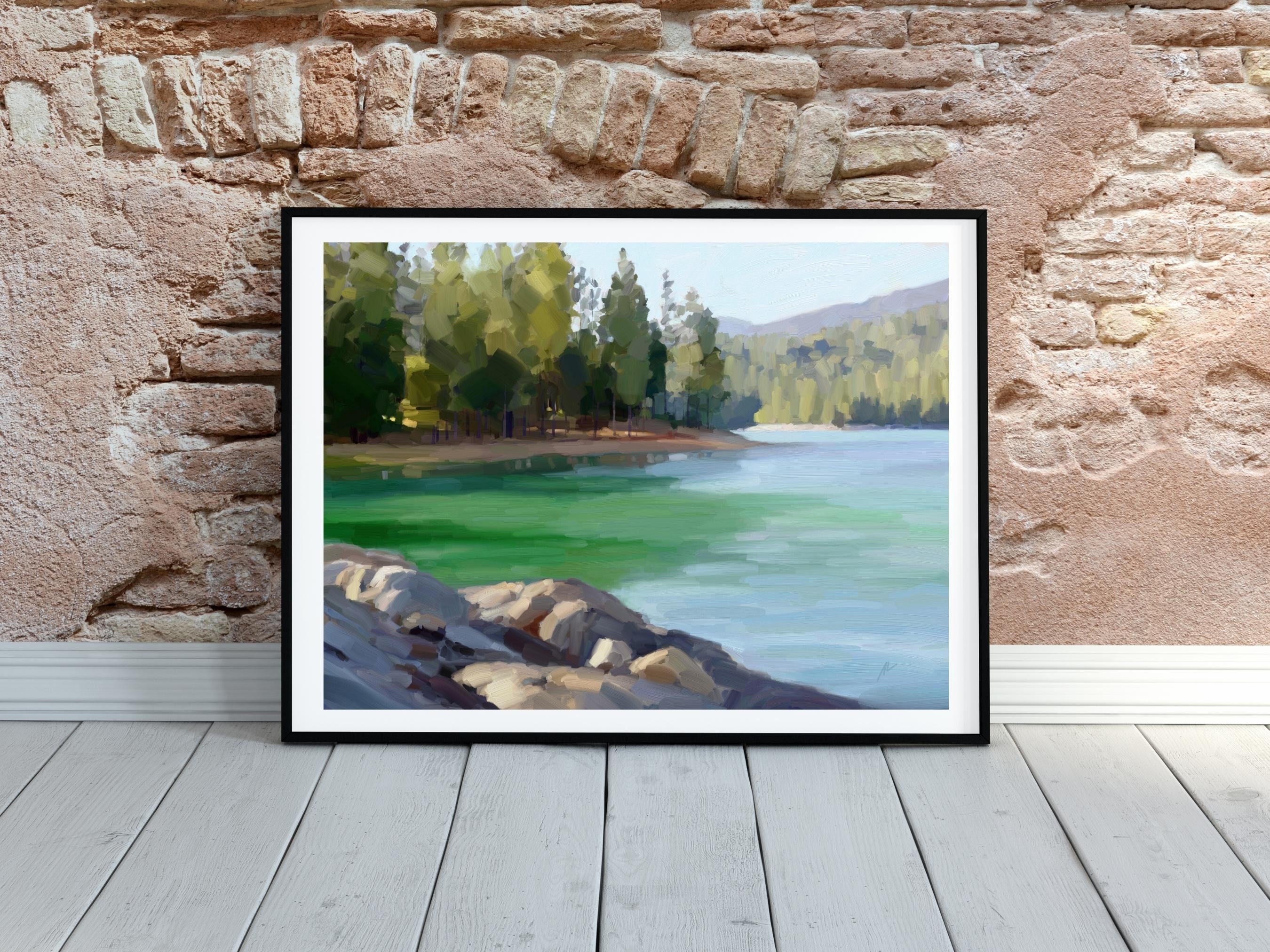 Lakeside Printable Wall Art, Scenic Lake Wall Art, Landscape Wall Art ...