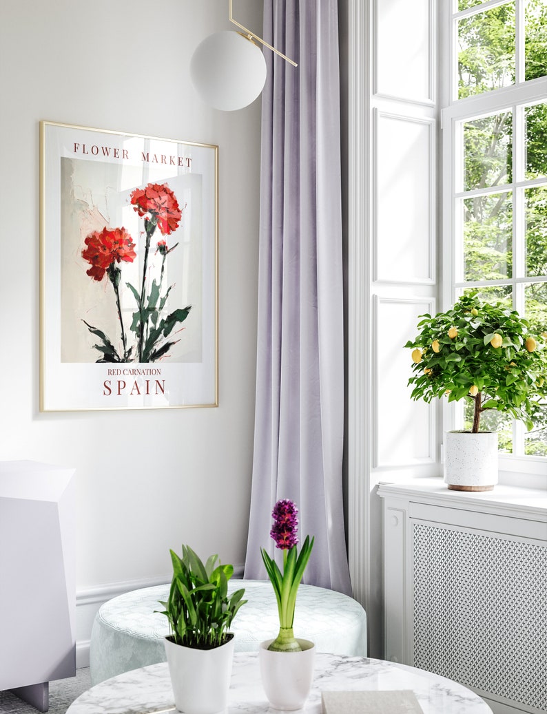 Spain National Flower Poster, Flower Market Print, Printable Wall Art ...