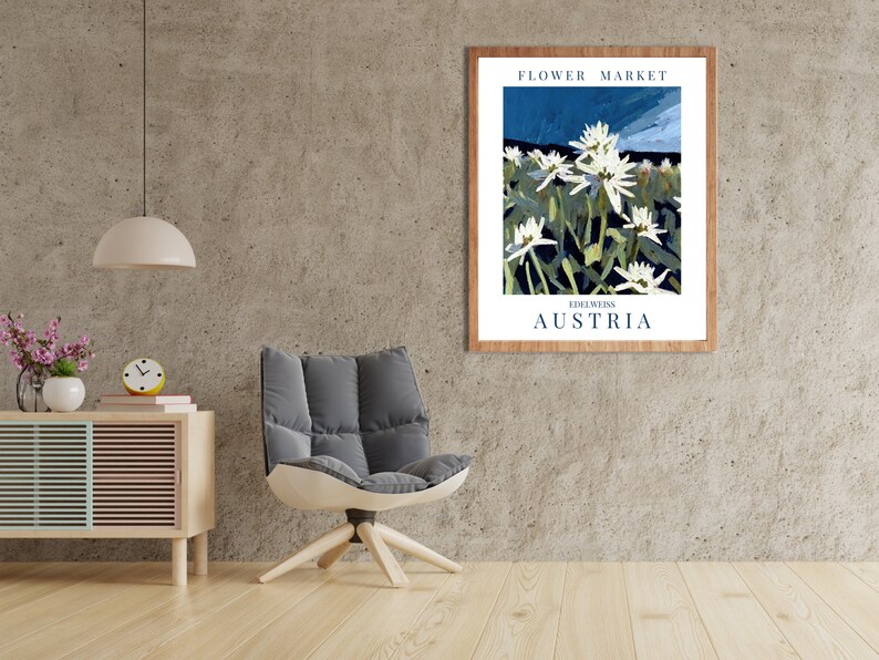 Austria National Flower Poster Flower Market Print Printable - Etsy