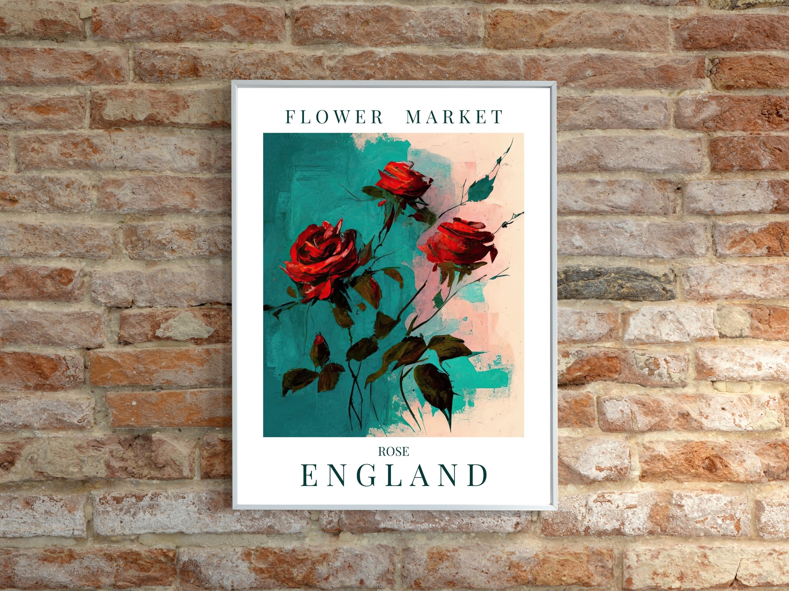 England National Flower Poster, Flower Market Print, Printable Wall Art ...