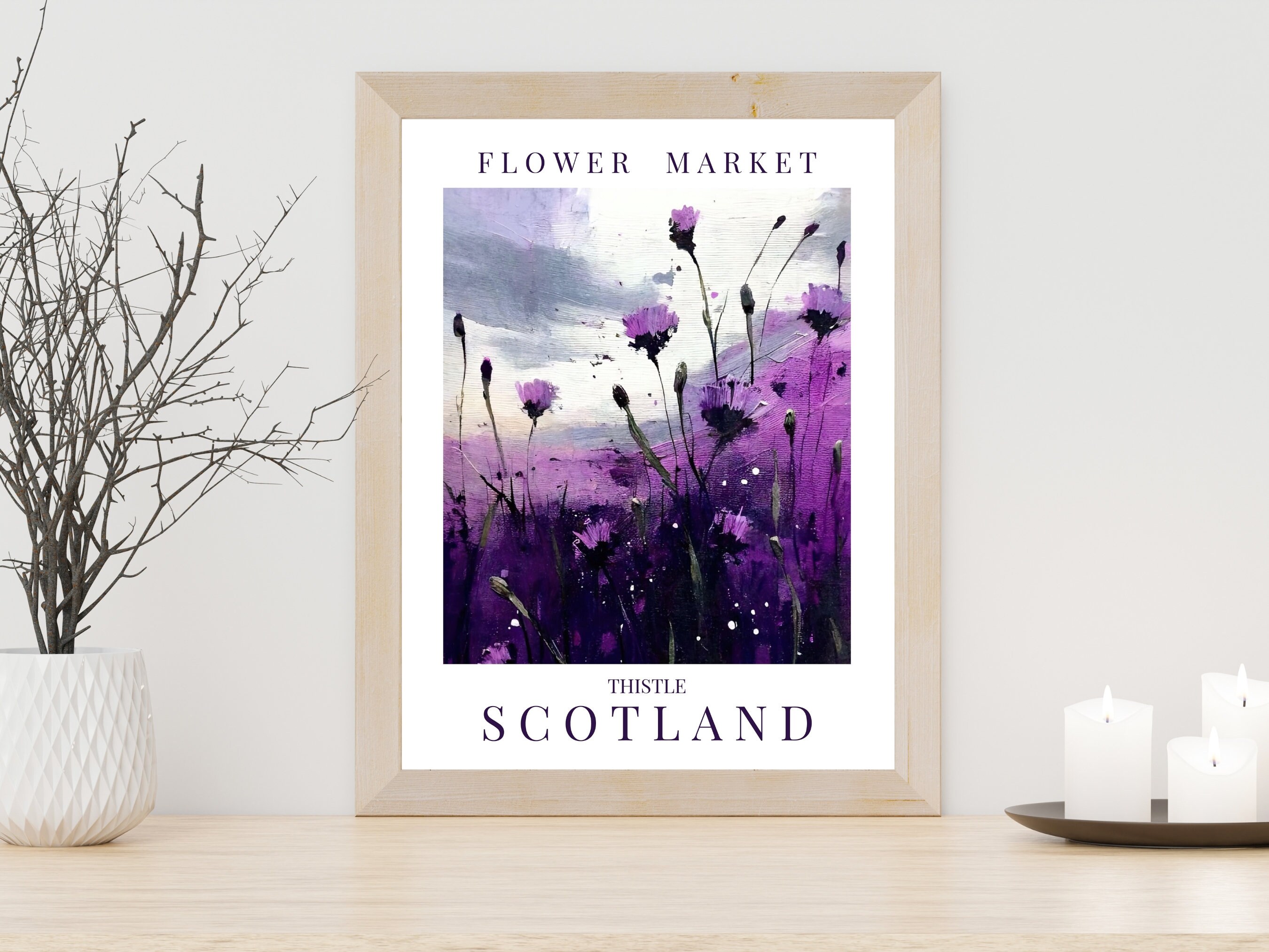 Scotland National Flower Poster, Flower Market Print, Printable Wall ...