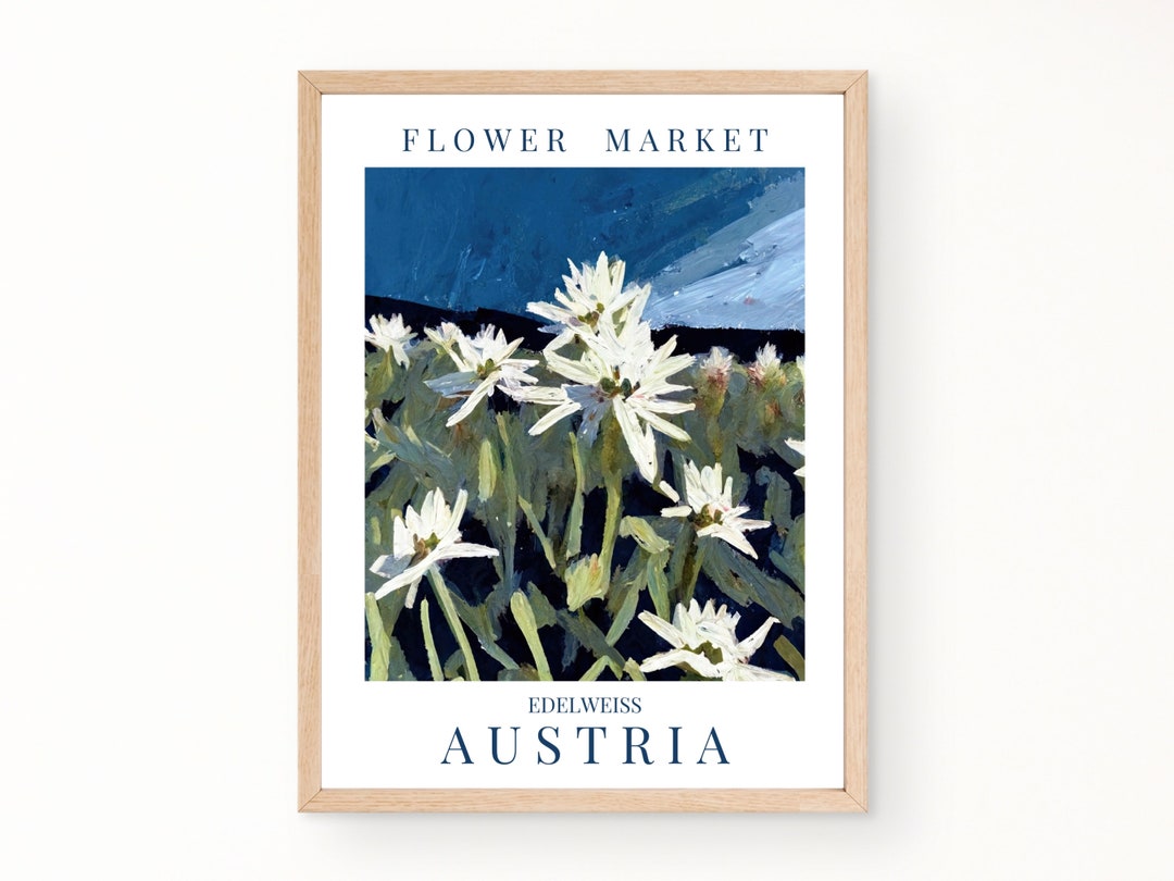Austria National Flower Poster, Flower Market Print, Printable Wall Art ...