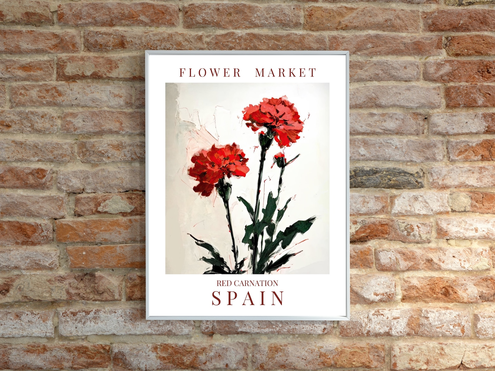 Spain National Flower Poster, Flower Market Print, Printable Wall Art ...
