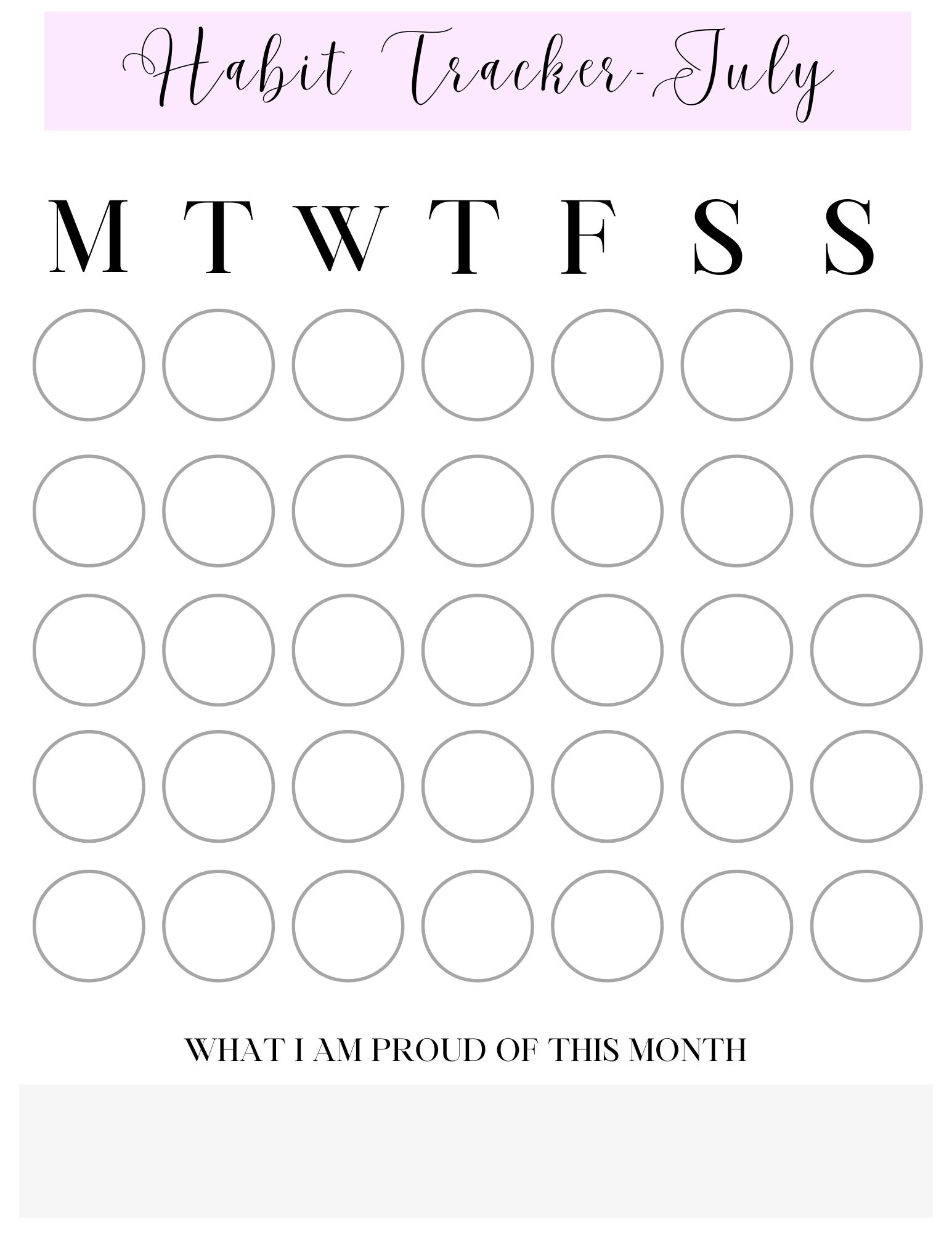 12-month Habit Tracker Pastel Pink Circles - Etsy