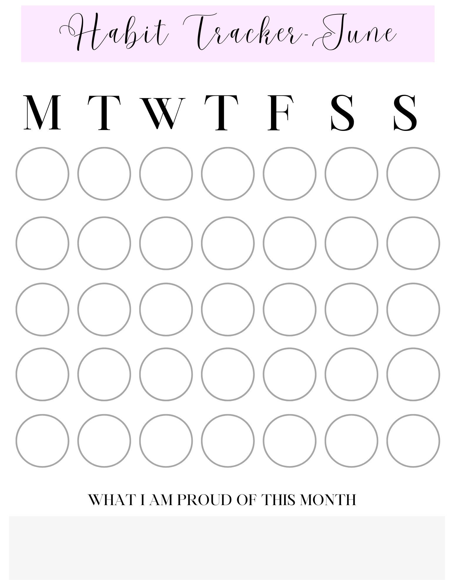 12-month Habit Tracker Pastel Pink Circles - Etsy