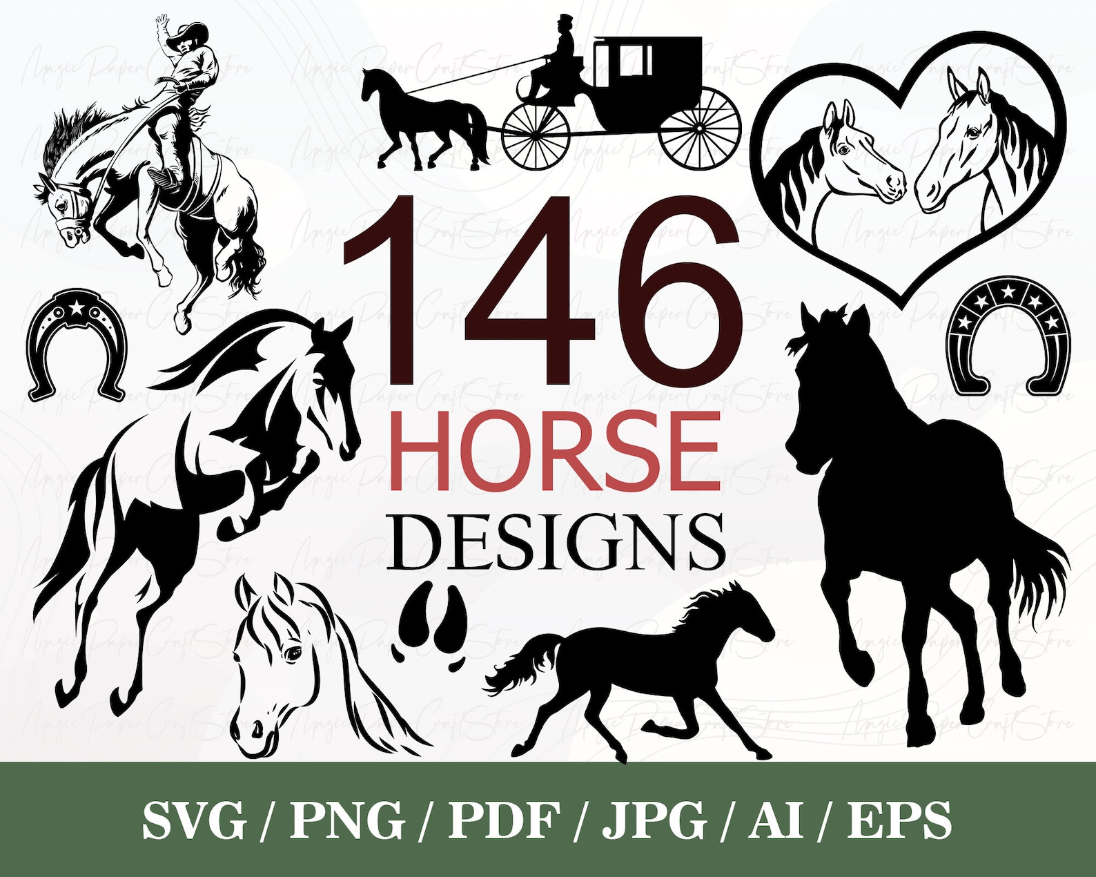 Horse SVG Bundle Horse SVG Horse Silhouette Horseshoe Svg Horse Head ...