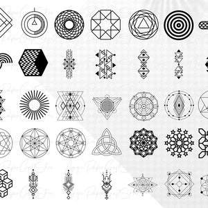 Sacred Geometry Svg Bundle| Geometric SVG | Tattoo Svg | Minimalistic ...