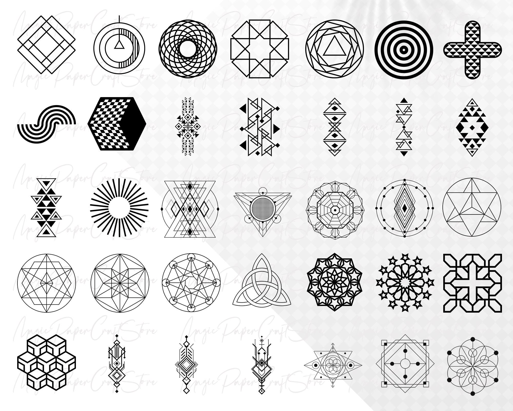 Sacred Geometry Svg Bundle Geometric SVG Tattoo Svg - Etsy Australia