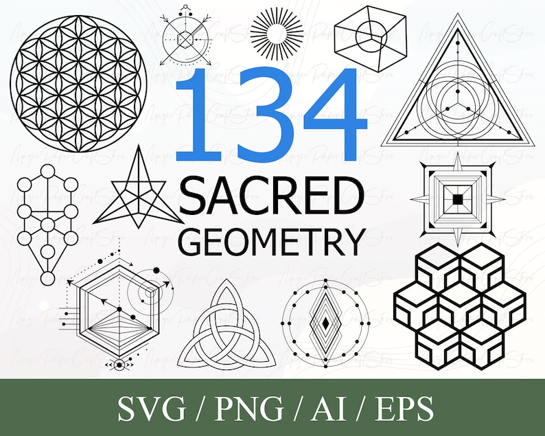 Sacred Geometry Svg Bundle| Geometric SVG | Tattoo Svg | Minimalistic ...