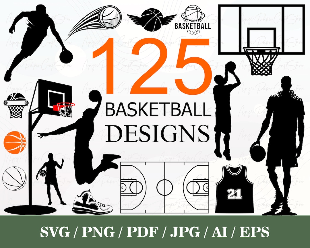 125 Basketball SVG Bundle Basketball Png Basketball Silhouette Svg ...