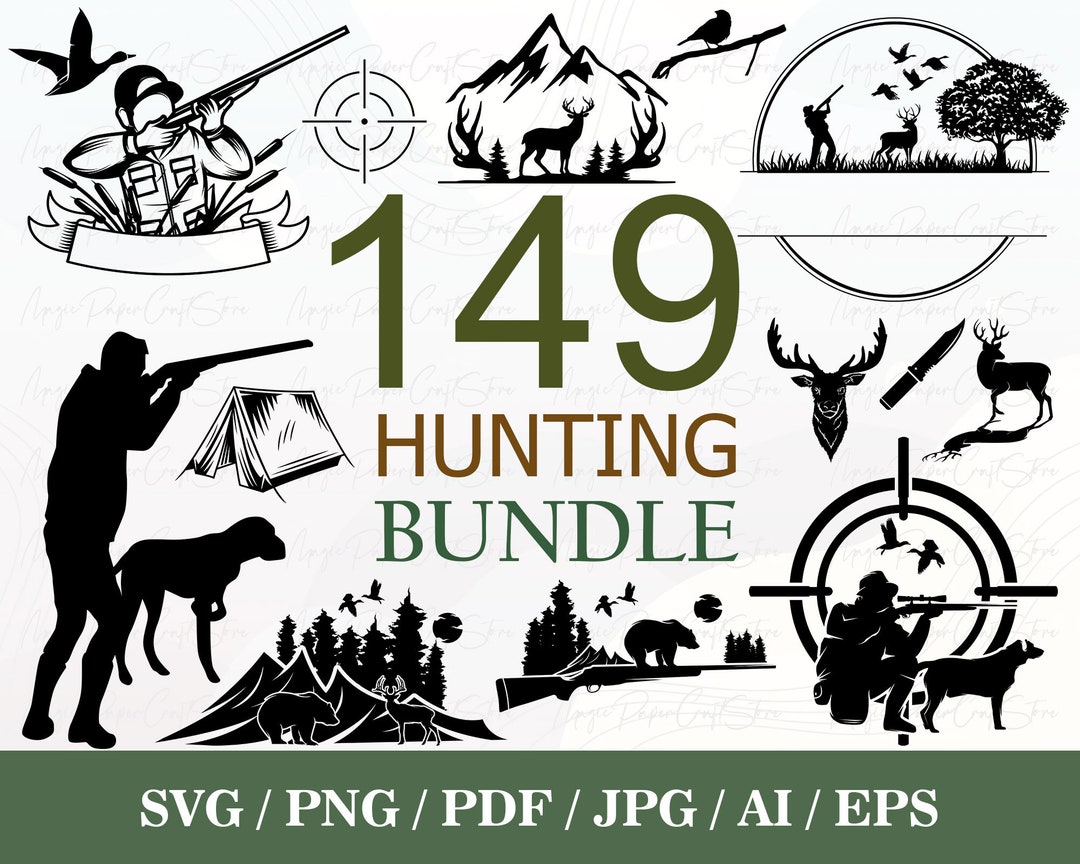 Hunting Svg Bundle | Hunting Season | Hunting Monogram | Hunter Svg ...