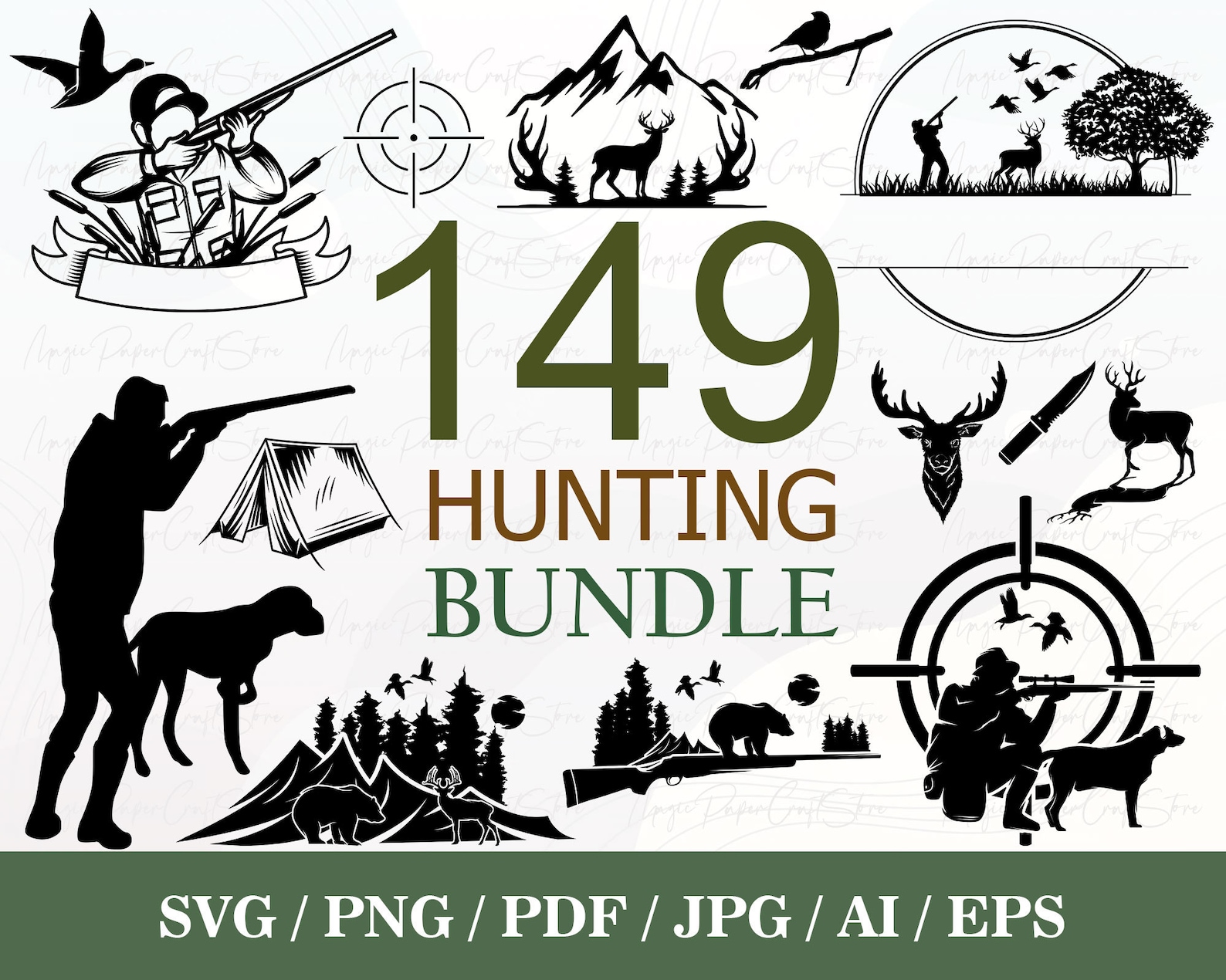 Hunting Svg Bundle | Hunting Season | Hunting Monogram | Hunter Svg ...