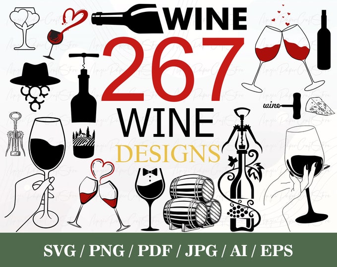Wine SVG Bundle, Wine PNG Bundle, WINE Svg Cut Files, Wine Cut Files ...