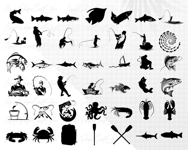 Fishing SVG Bundle, Fish SVG, Fisherman Svg, Fish Png, Fish Vector ...