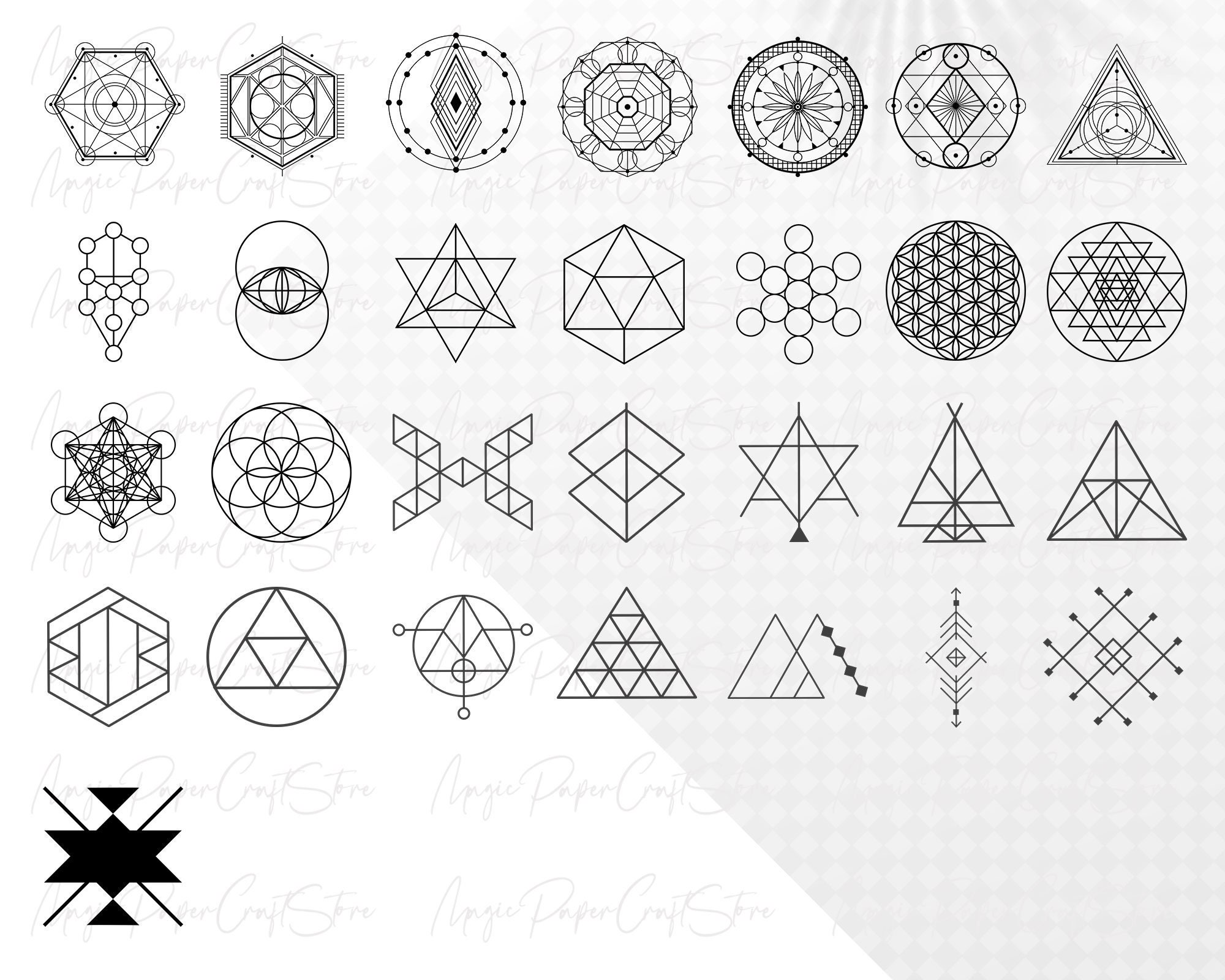 Sacred Geometry Svg Bundle Geometric SVG Tattoo Svg - Etsy UK