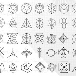 Sacred Geometry Svg Bundle| Geometric SVG | Tattoo Svg | Minimalistic ...