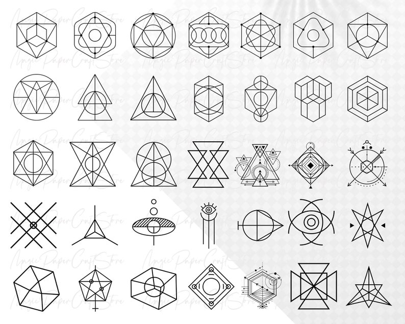 Sacred Geometry Svg Bundle Geometric SVG Tattoo Svg - Etsy