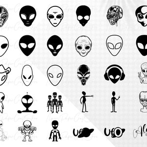 72 Alien SVG Bundle | Ufo SVG | Aliens Png | Alien Face Svg | Ufo Png ...