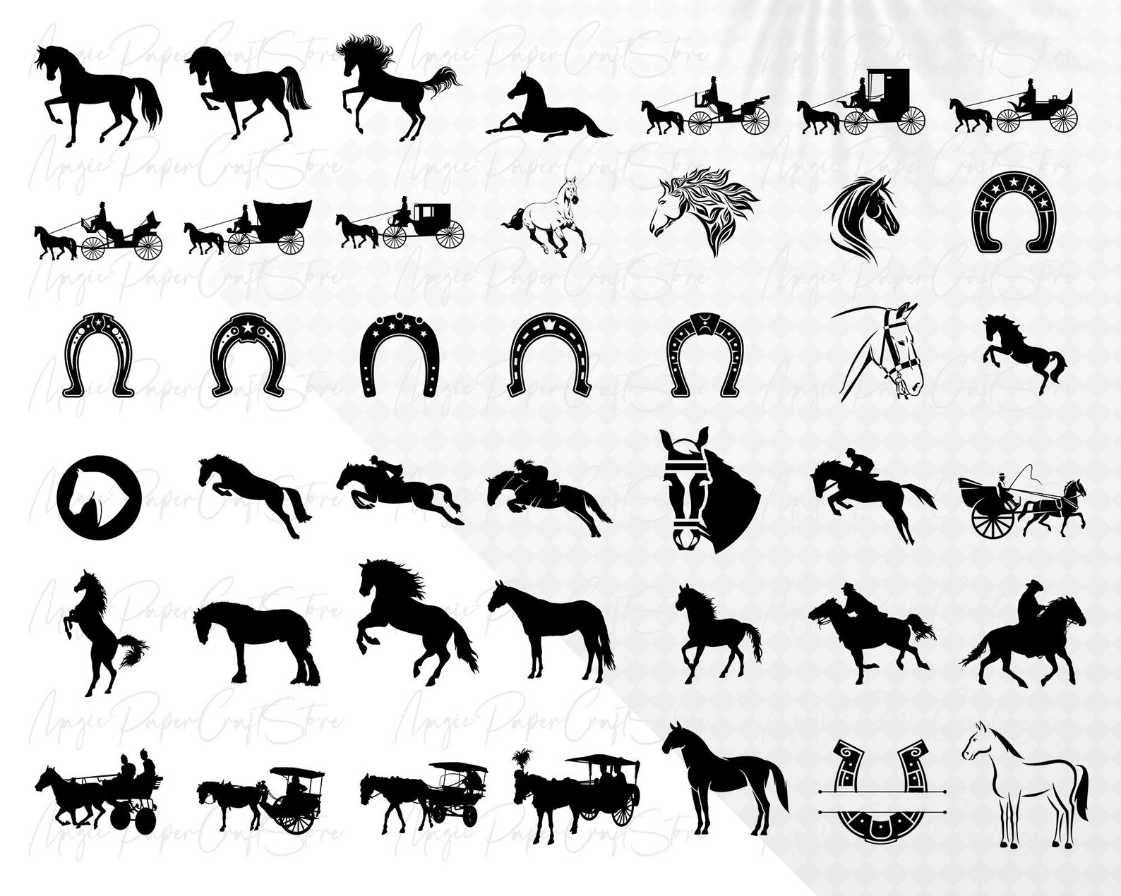 Horse SVG Bundle Horse SVG Horse Silhouette Horseshoe Svg Horse Head ...