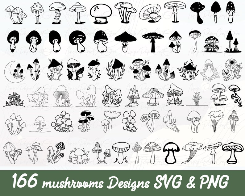 Mushroom Svg Bundle Mushrooms Svg Mushroom Clipart Floral - Etsy