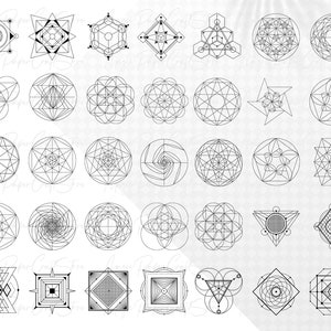 Sacred Geometry Svg Bundle| Geometric SVG | Tattoo Svg | Minimalistic ...