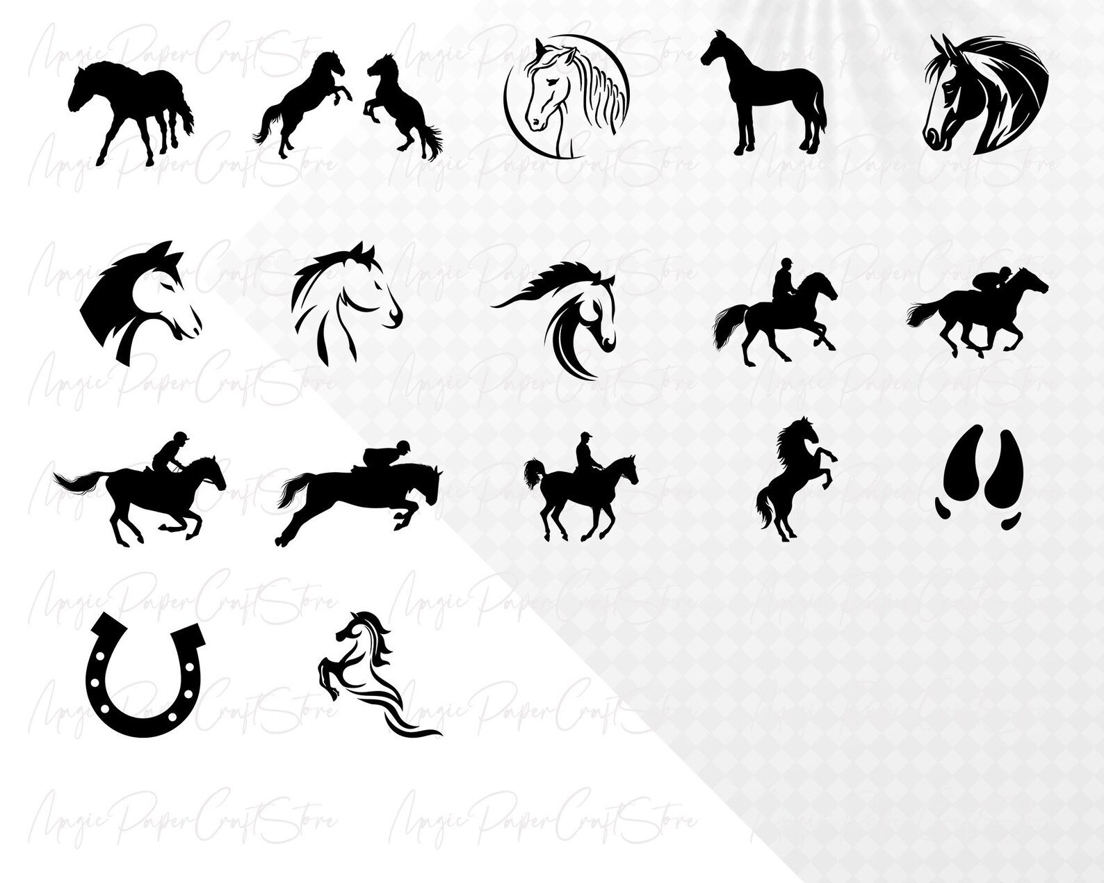 Horse SVG Bundle Horse SVG Horse Silhouette Horseshoe Svg Horse Head ...