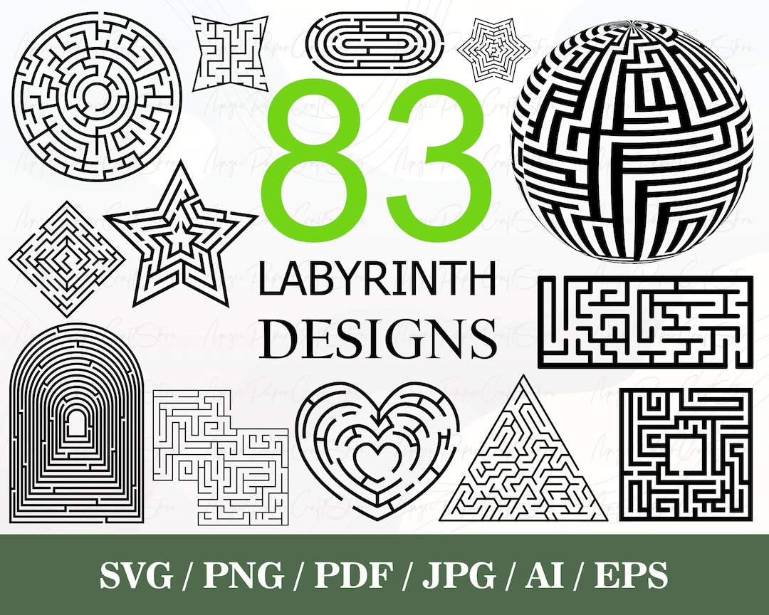 83 Labyrinth SVG Bundle | Labyrinth Png | Maze Svg | Maze Png ...