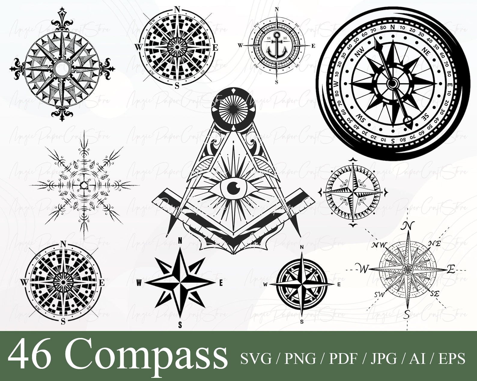 46 Compass SVG Bundle Compass Svg Nautical Compass Svg - Etsy