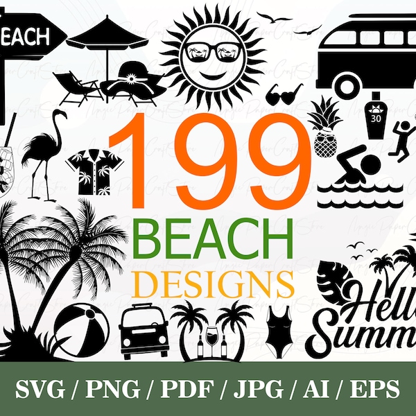 Beach Scene Svg - Etsy