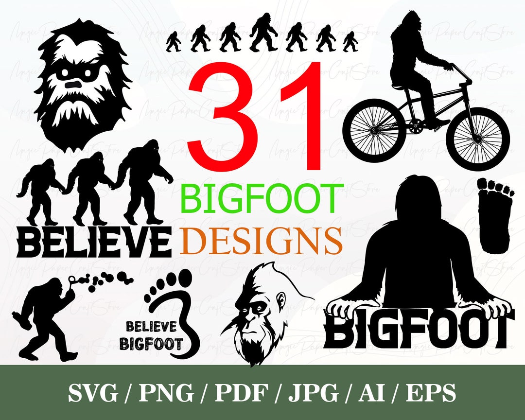 Bigfoot Svg Bundle, Big Foot Svg, Sasquatch Svg, Bigfoot Cut File ...