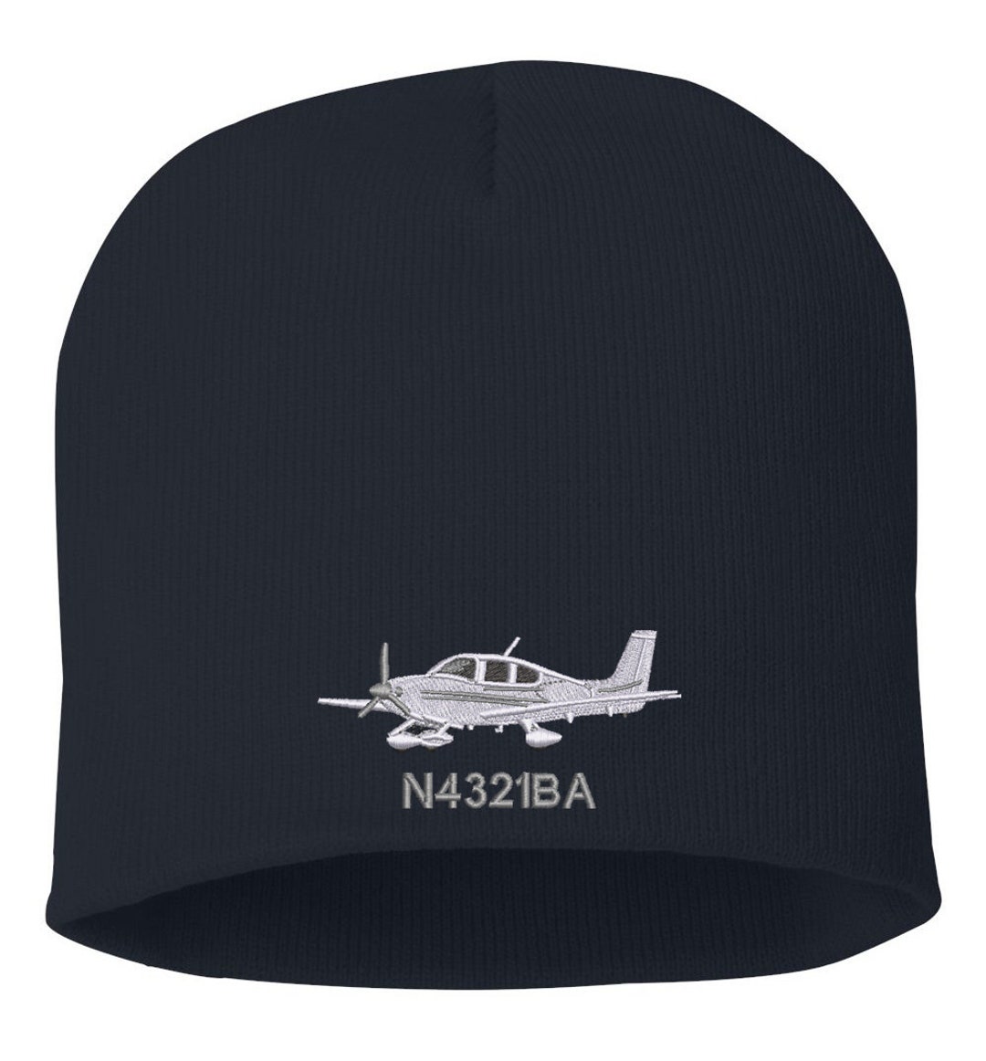SR22 Airplane Beanie With Custom Tail Number, Custom N Number Beanie ...
