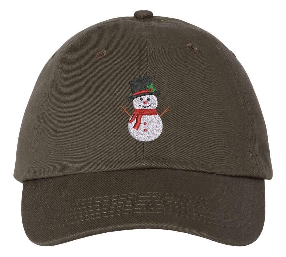 Snowman Embroidered Baseball Cap, Christmas Snow Man Hat, Winter ...