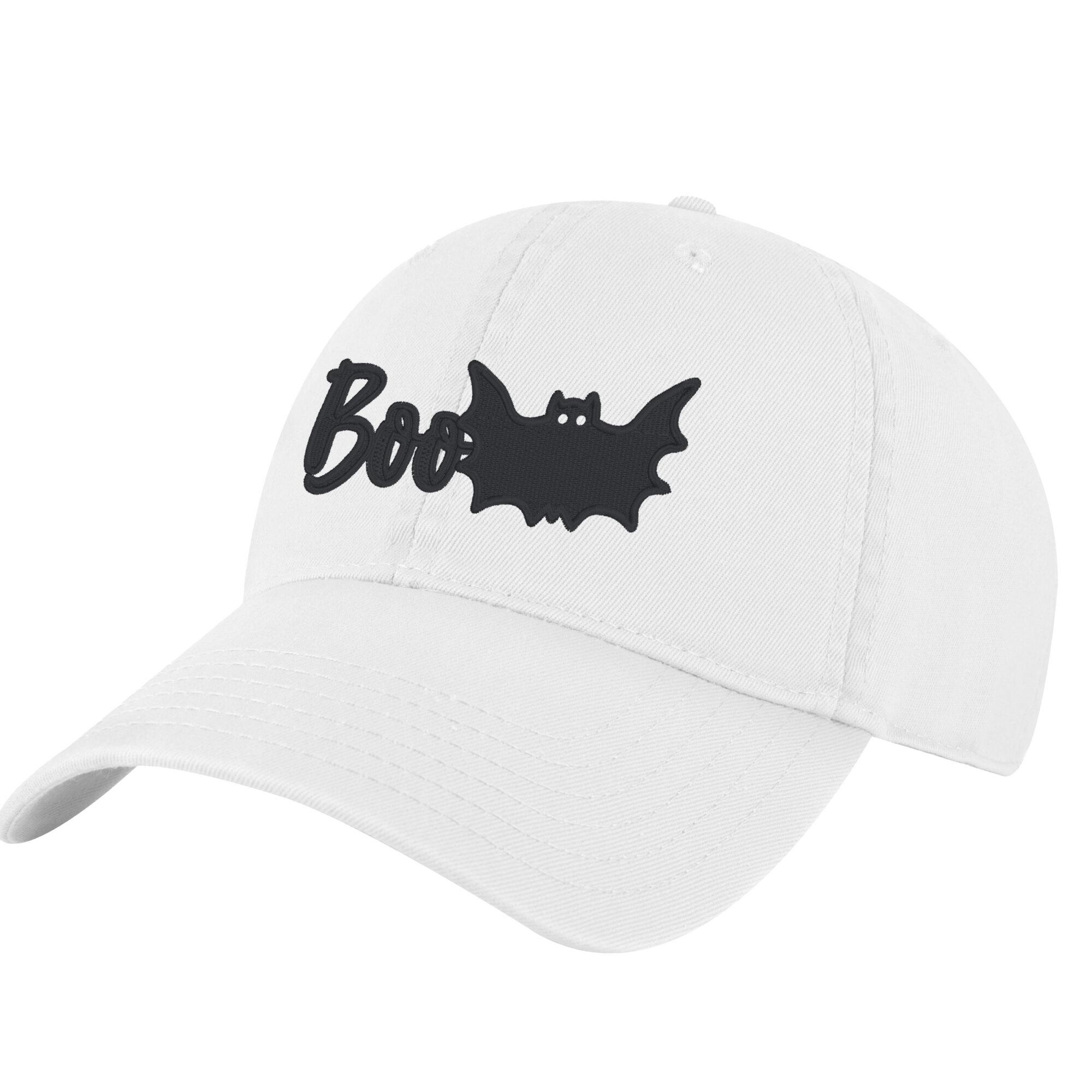 Halloween BOO Hat - Embroidered "boo" With Bat Ghost Baseball Cap - Etsy