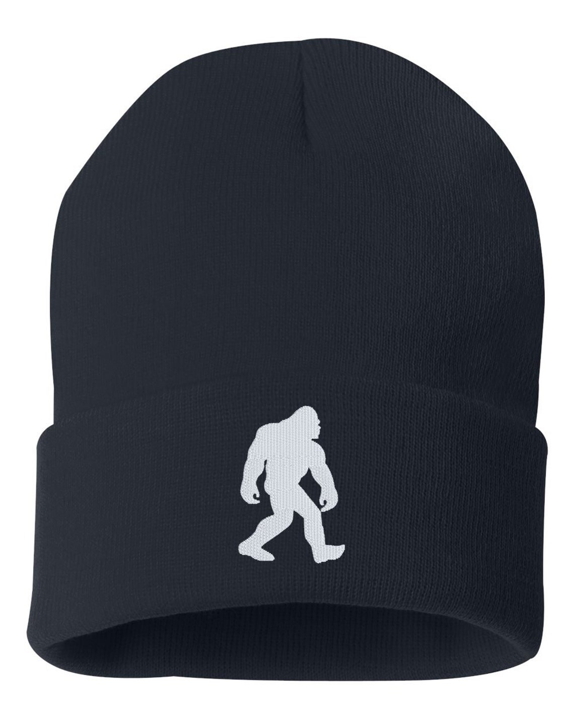 Bigfoot Sasquatch Hat, Sasquatch Cuffed Beanie, Embrioded Sasquatch ...