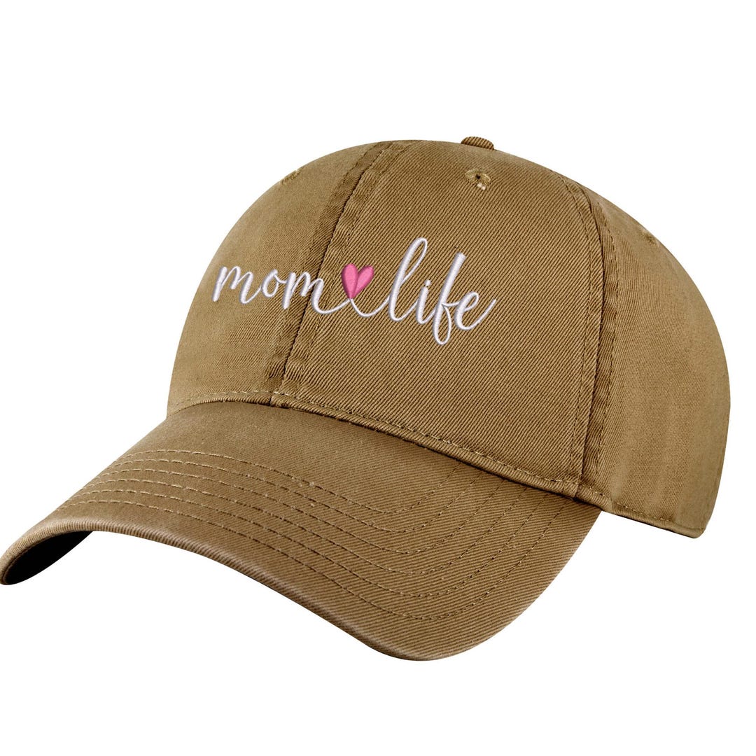 Mom Life Baseball Cap – Cute Embroidered Pink Heart Hat for Moms - Etsy
