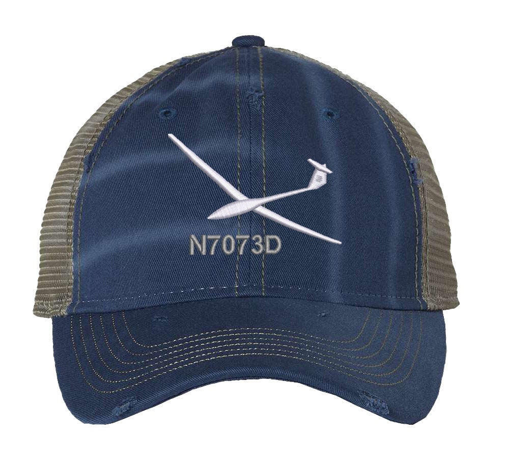 Flying Glider Aircraft With Custom Tail Number Trucker Hat, Soaring ...