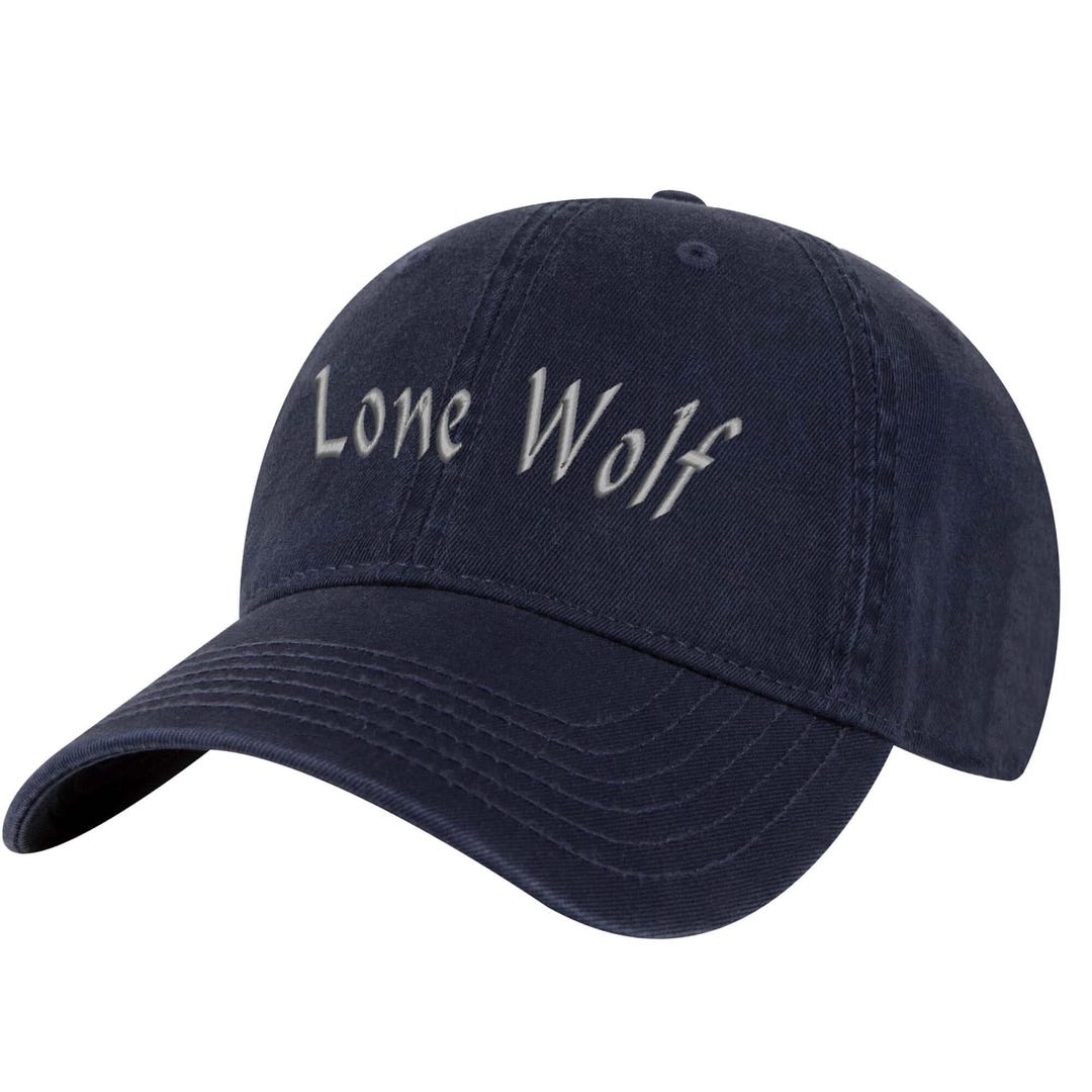 Lone Wolf Baseball Cap - Adjustable Embroidered Outdoor Hat - Etsy