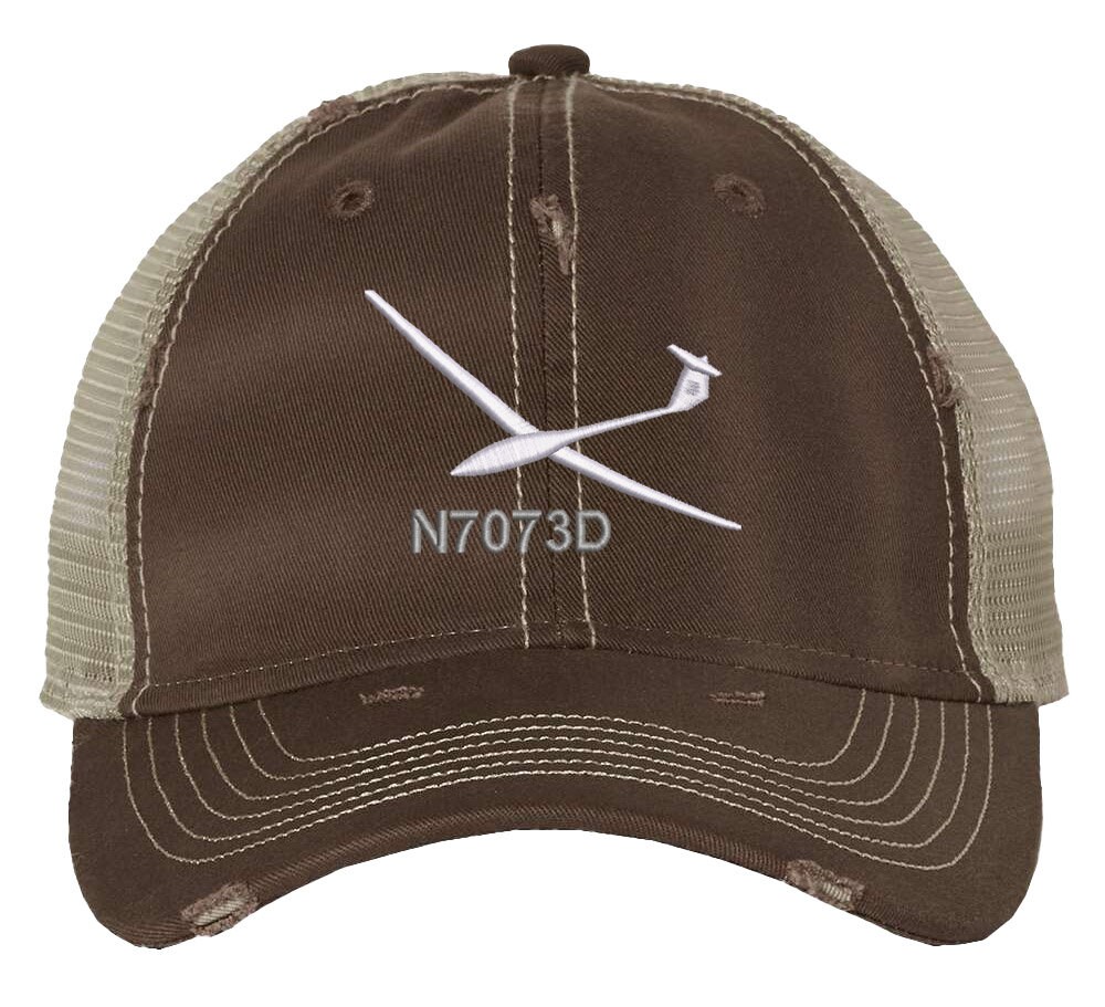 Flying Glider Aircraft With Custom Tail Number Trucker Hat, Soaring ...