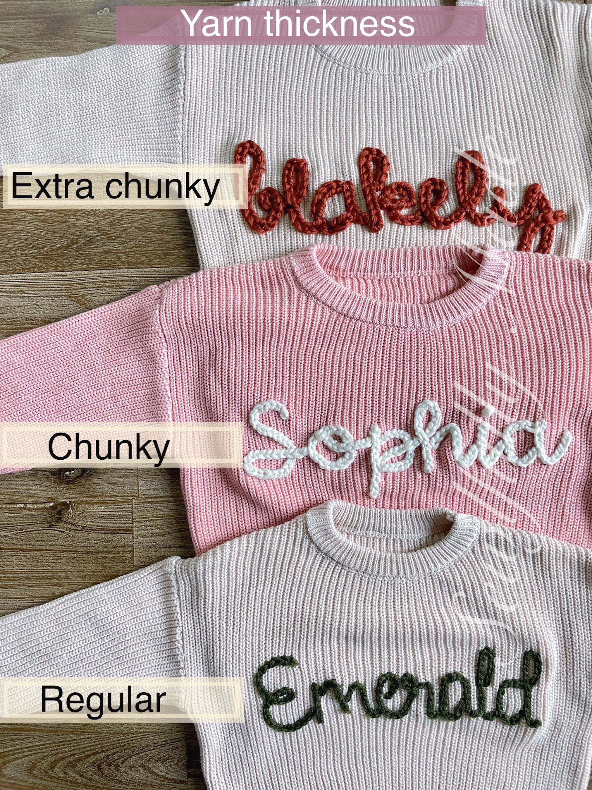Personalized Knit Sweater, Name Sweater, Hand Embroidered Baby Name Sweater, Big Sis Lil Sis ...