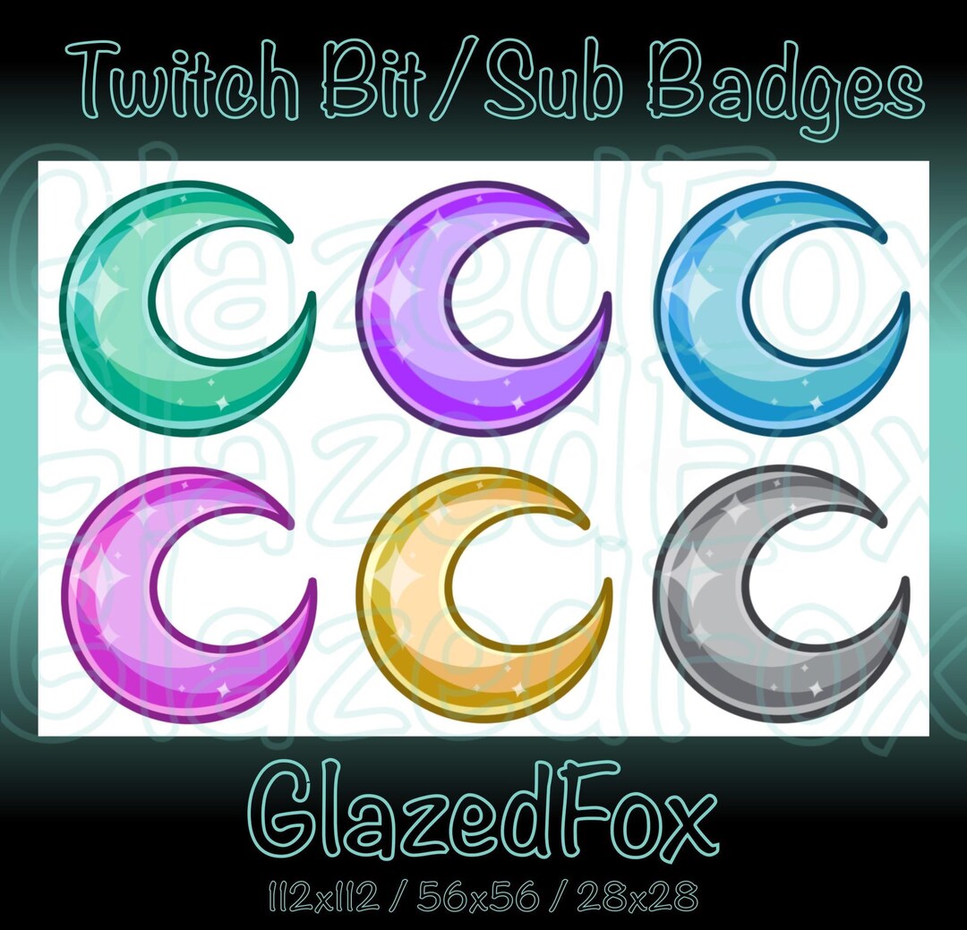 6 Lunar Moon Twitch Emotes, Sub Badges & Point Icons for Streamers ...