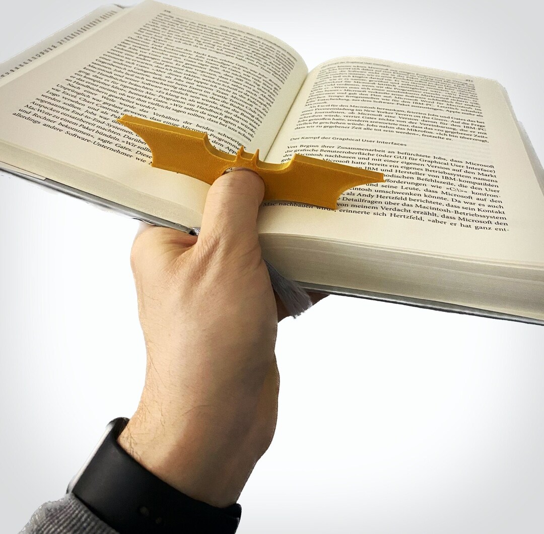 One-hand Book Holder bat-man in Gold or White / - Etsy