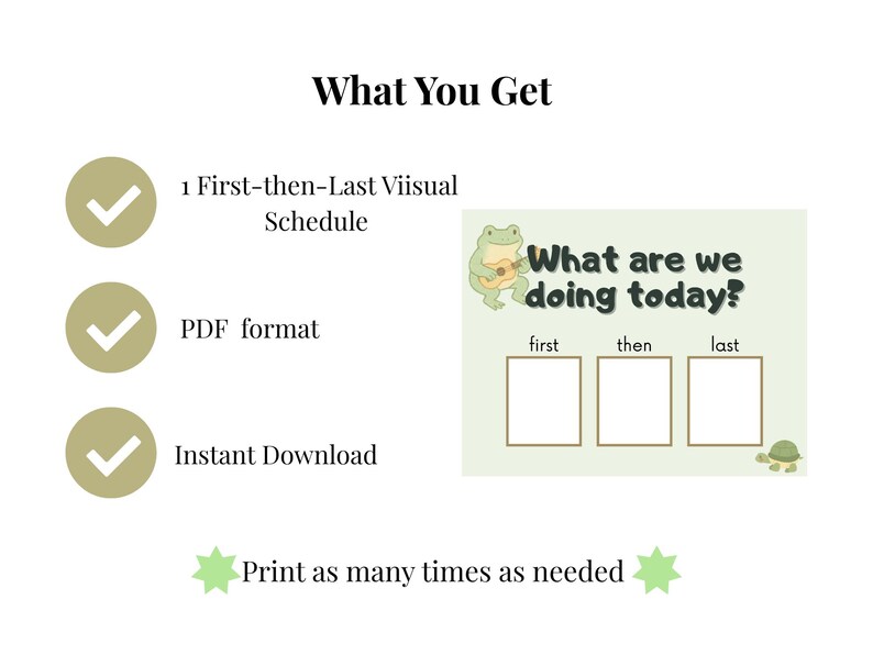 Frog Visual Schedule for Kids | Printable Routine Chart | Autism ...