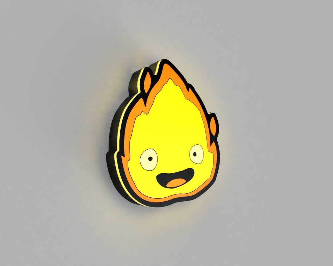 Lámpara Led Calcifer Studio Ghibli Lightbox ARCHIVO DIGITAL STL - Etsy ...