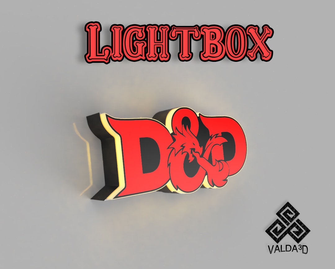 Dungeons and Dragons Lightbox Lamp - D&D - STL DIGITAL FILE - Etsy