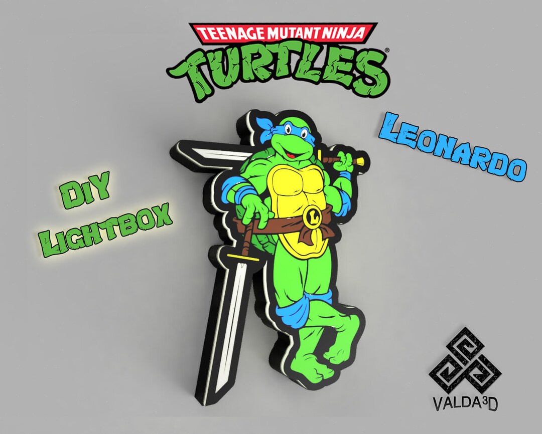 Leonardo Teenage Mutant Ninja Turtles Lightbox Lamp STL DIGITAL FILE - Etsy