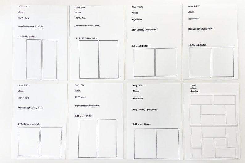Full Set | Scrapbook Story Planning Pages - Etsy